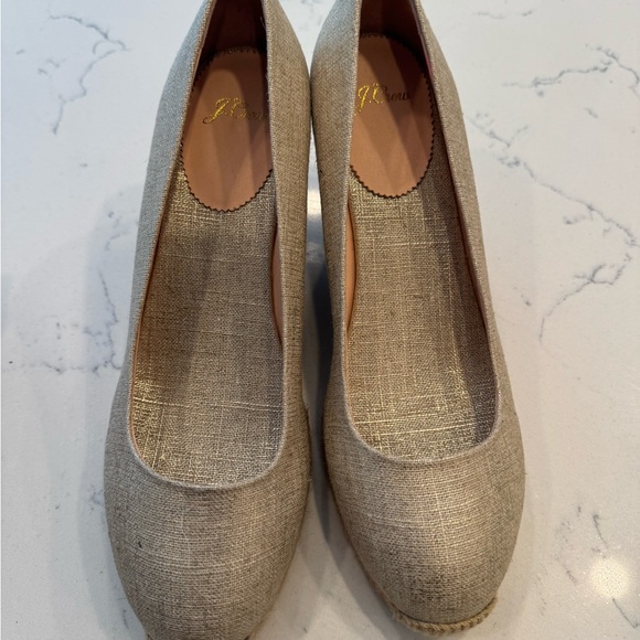 J. Crew | Shoes | J Crew Textured Beige Heels | Poshmark